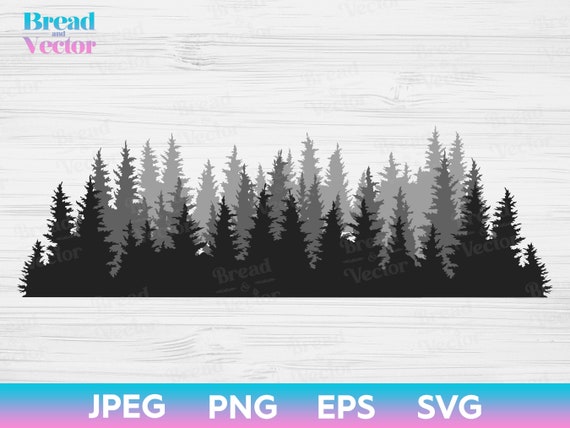 Fir Forest Tree Line Silhouette Svg Fir Trees in the - Etsy Canada