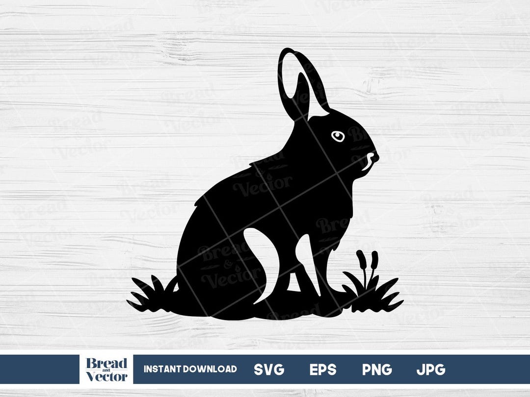 Cute Rabbit Clipart Svg, Bunny Svg, Rabbit Svg, Cricut, Silhouette ...
