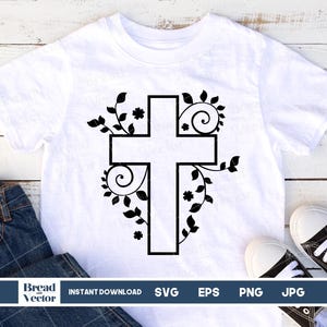 Cross Svg, Ornamental Cross Design Svg, Floral Cross Svg Cut File ...
