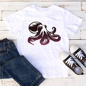 Octopus Detailed Silhouette Clipart Design Svg Cut File for - Etsy