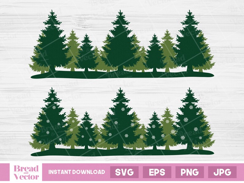 Fir Forest Tree Line Silhouette Svg Winter Season Fir Trees - Etsy