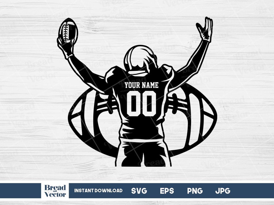 Personalized Football Player SVG Cut File: Superbowl Design (digital ...