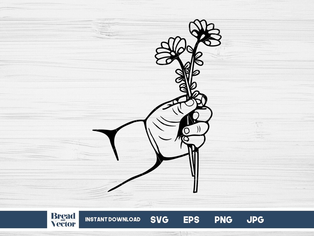 Baby Hand Holding Flowers Svg, Baby Hand Svg Cut File for Cricut ...