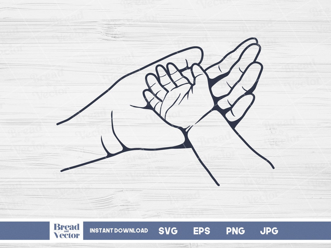 Family Hands Svg, Mother and Baby Hands Clipart Design Cut File for ...