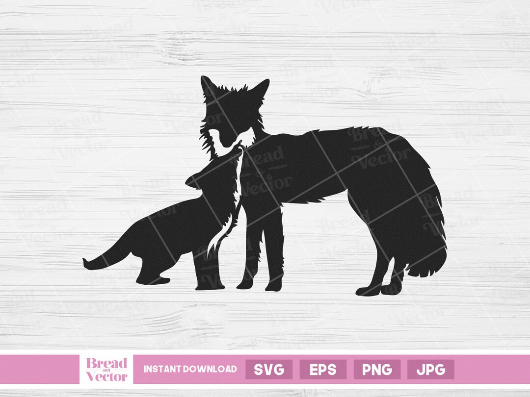 Mama and Baby Fox Clipart Design Svg Cut File for Cricut - Etsy
