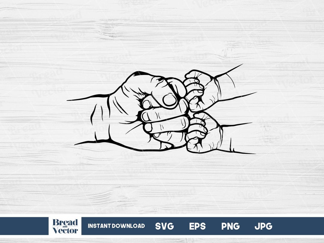 Father and Kids Fist Bump Svg, Father's Day Fist Bump Clipart, Dad Kids Fist Bump, Design Cut ...