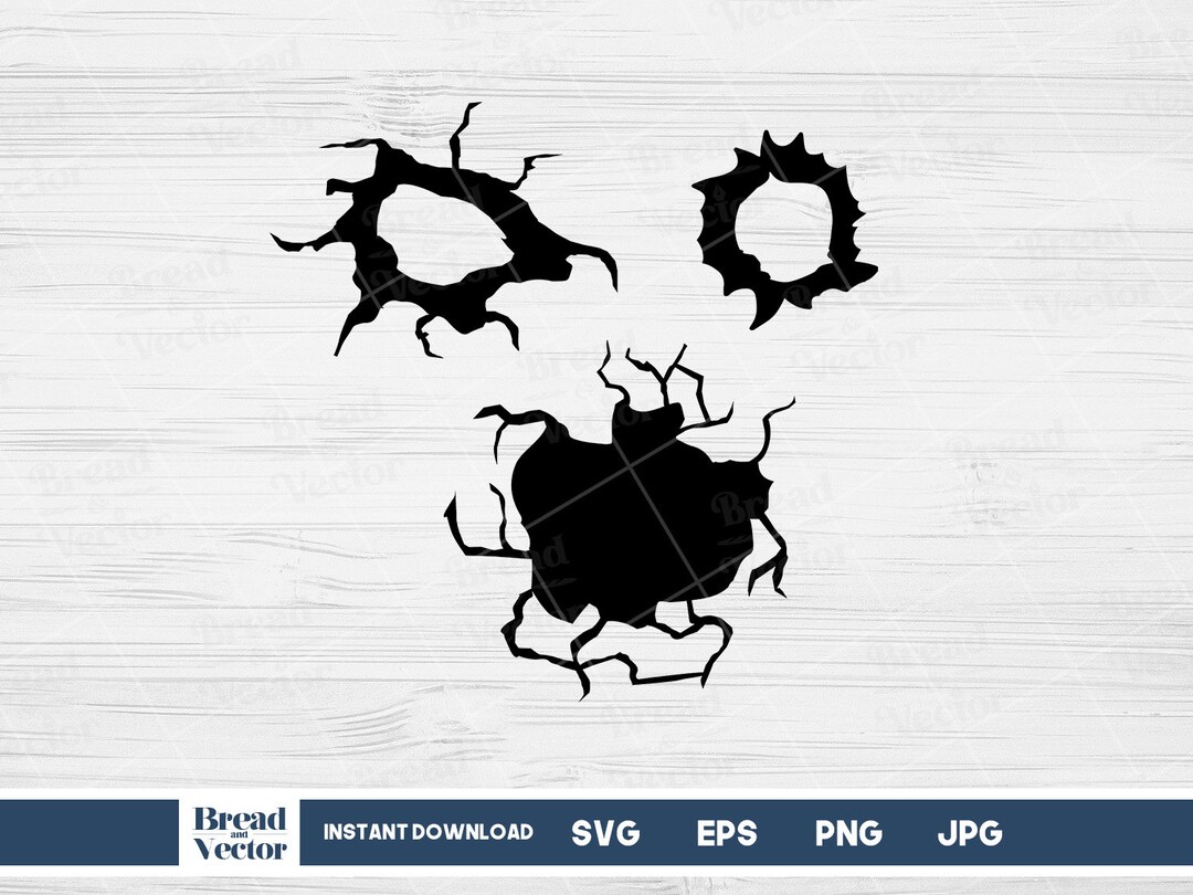 Wall Cracks Svg, Bullet Holes Svg, Cracks and Holes Clipart for ...