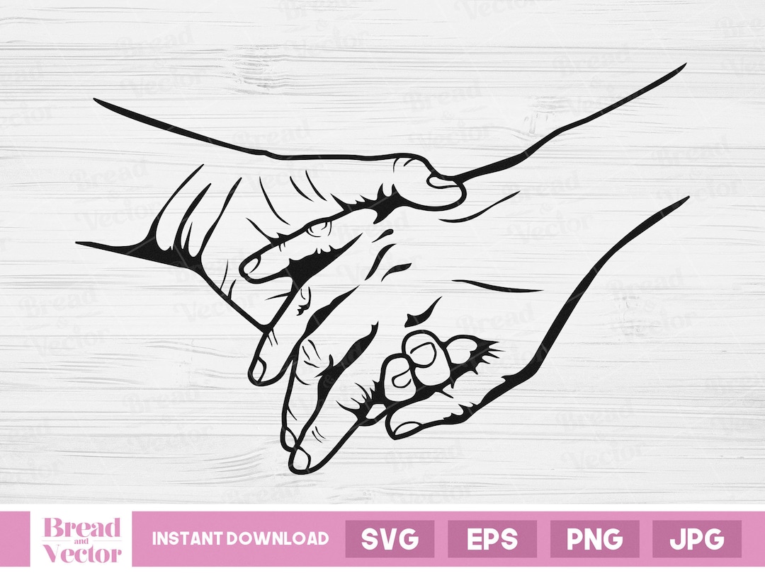Couple Holding Hands Svg Lovely Couple Svg Holding Hands Clipart Tshirt ...