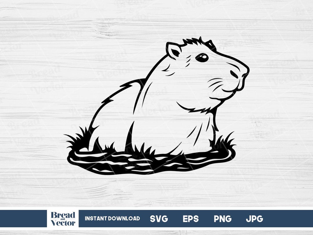 Capybara Svg, Cute Capybara Animal Clipart Svg Cut File for Silhouette ...