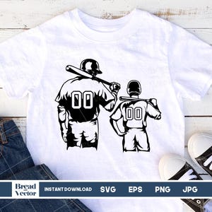 Baseball Player Father and Son Svg, Baseball Player Svg Cut File for ...
