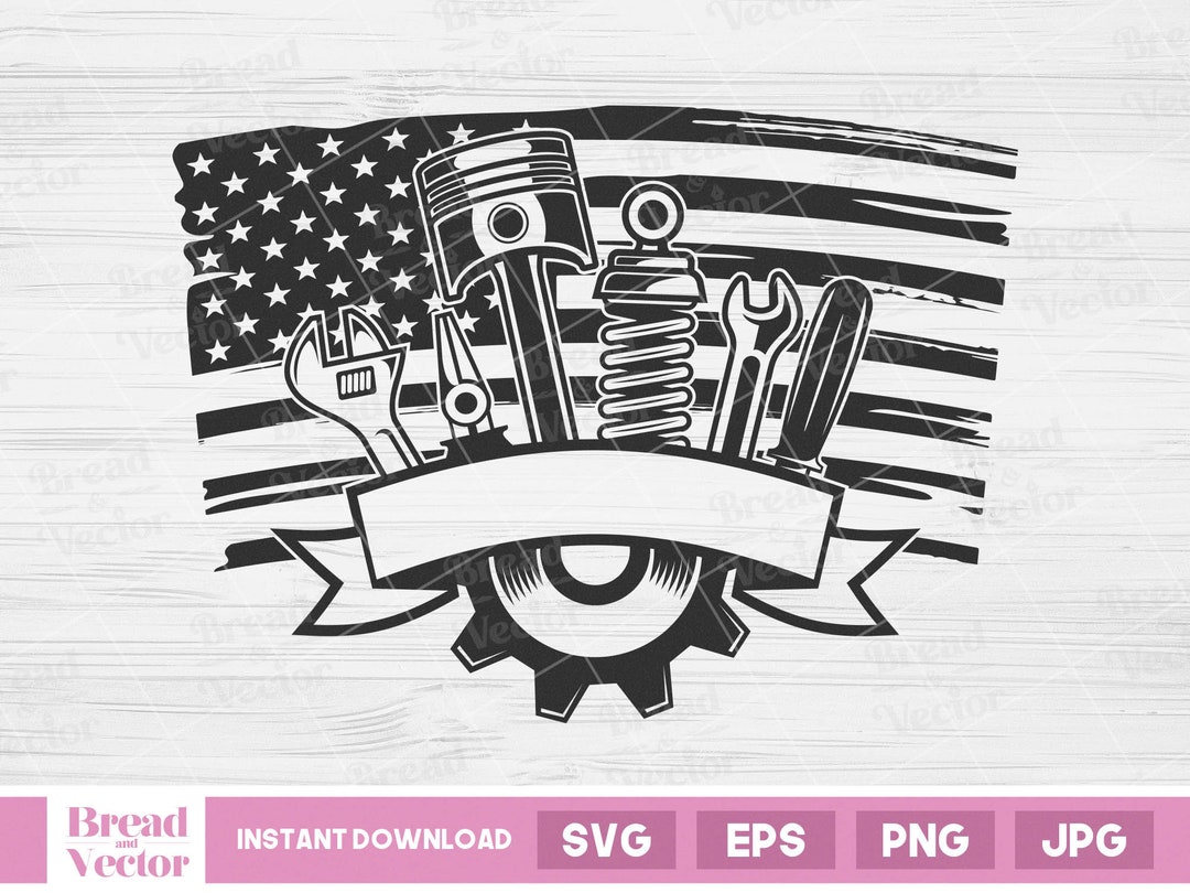 US Flag Mechanic Tools Set Repair Tools Svg Design Cut File - Etsy