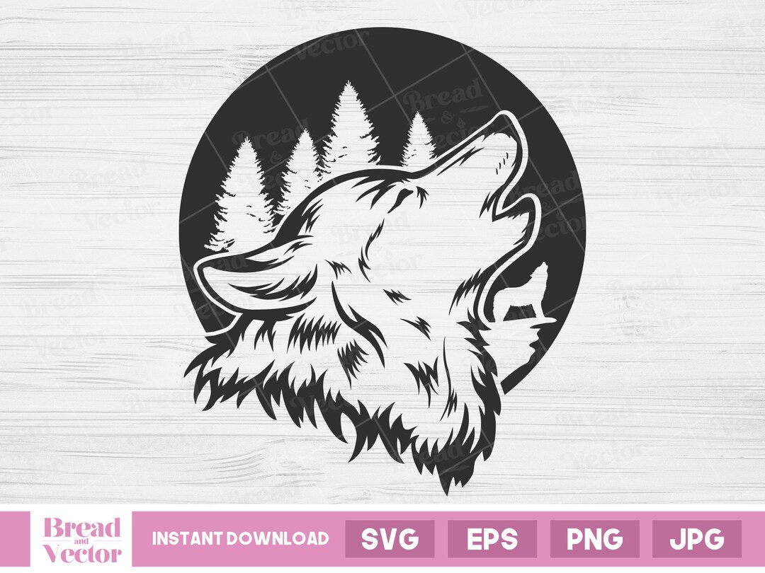 Howling Wolf Svg Lone Wolf Svg Forest Wolf Svg Howling Wolf Design Cut ...