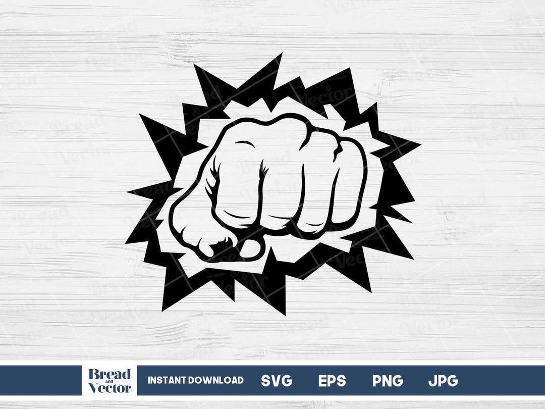 Smash Punch Fist Design Svg Cut File, Shattered Glass Punch Clipart Svg ...