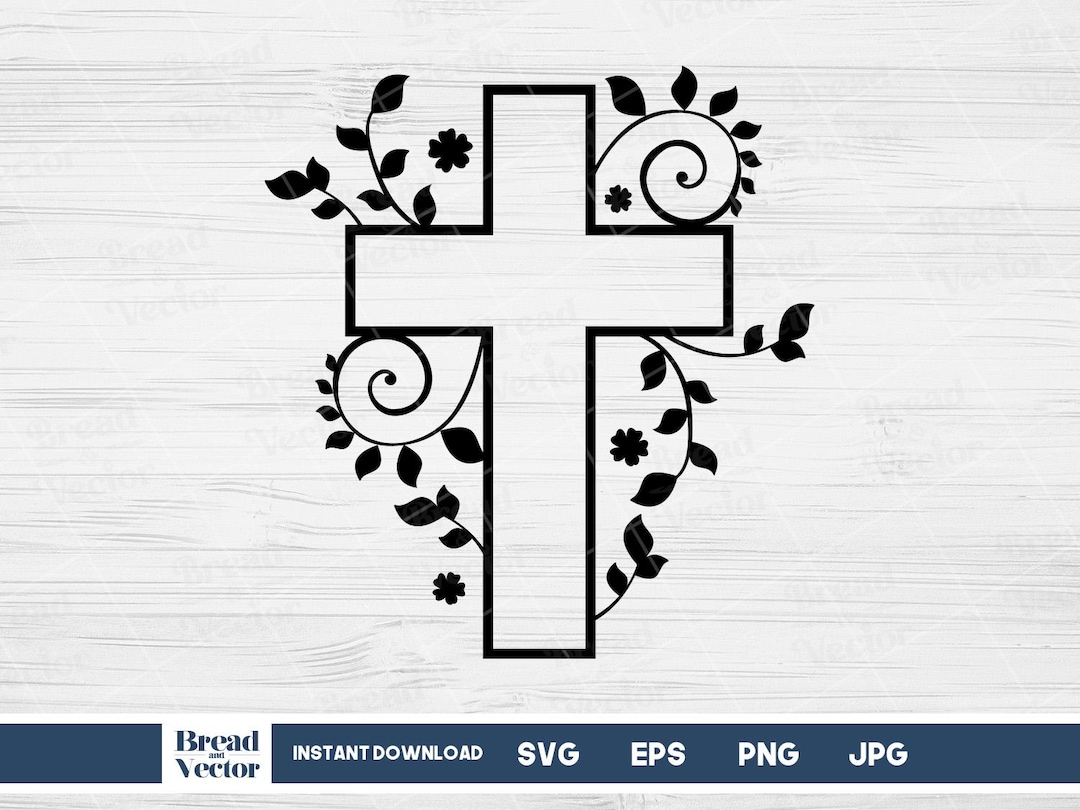 Cross Svg, Ornamental Cross Design Svg, Floral Cross Svg Cut File ...