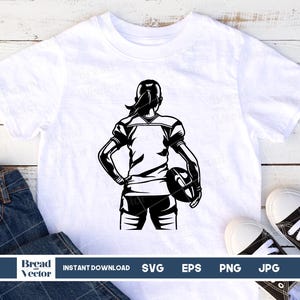 Female Football Player Svg, Football Clipart Svg, Personalized Football ...