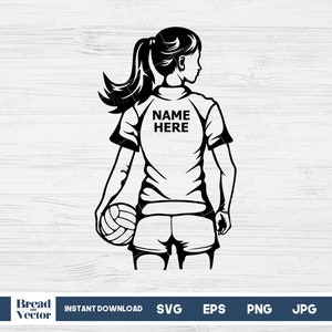 Personalized Volleyball Player SVG: Custom Name Cut File (digital ...