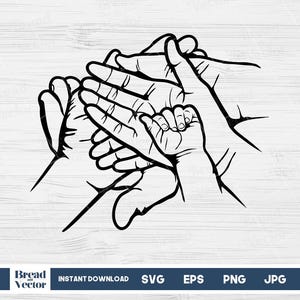 Family Hands Svg, Grandparents Hands Svg, Aunt Little Baby Hands Svg ...