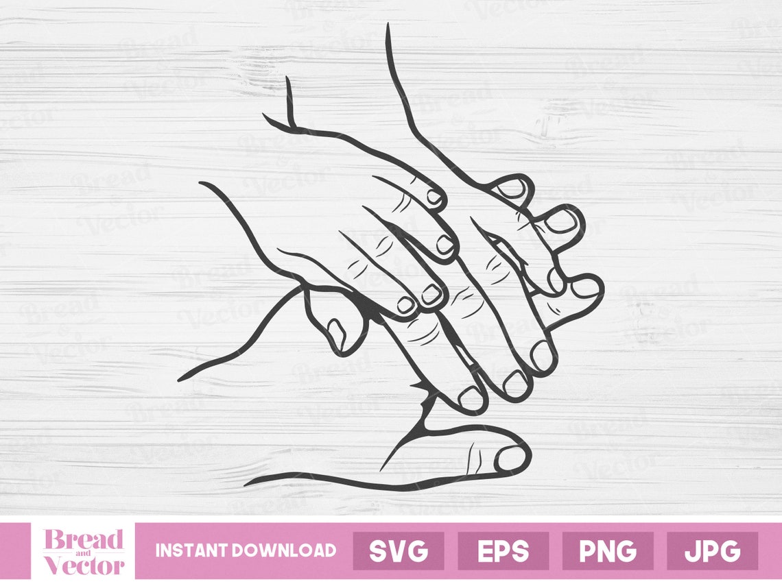 Family Hands Svg Family Hands Line Art Svg Mom Dad Kid - Etsy