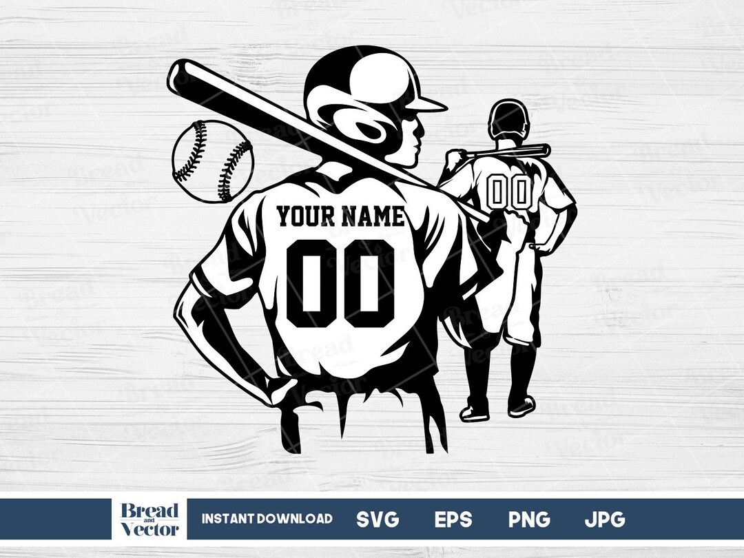 Baseball Design Svg, Personalized Baseball Design Svg, Baseball Player ...