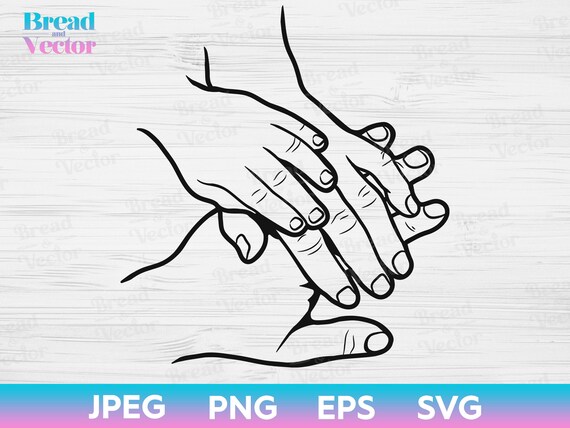 Family Hands Svg Family Hands Line Art Svg Mom Dad Kid - Etsy