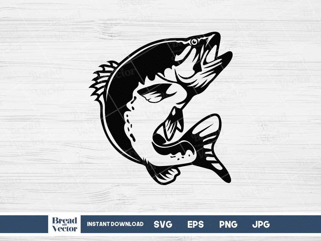 Bass Fish Svg, Bass Fishing Svg, Bass Fishing Clipart, Fishing Design ...