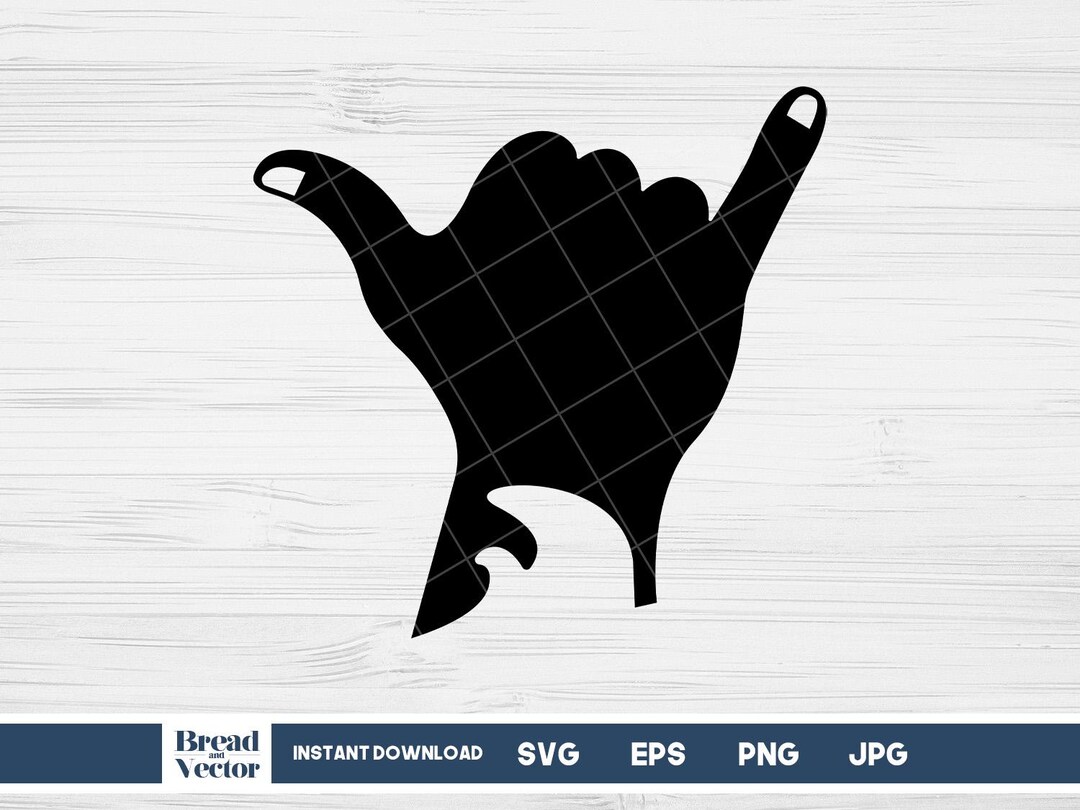 Shaka Sign SVG: Hang Loose Hand Silhouette Clipart (digital Download ...