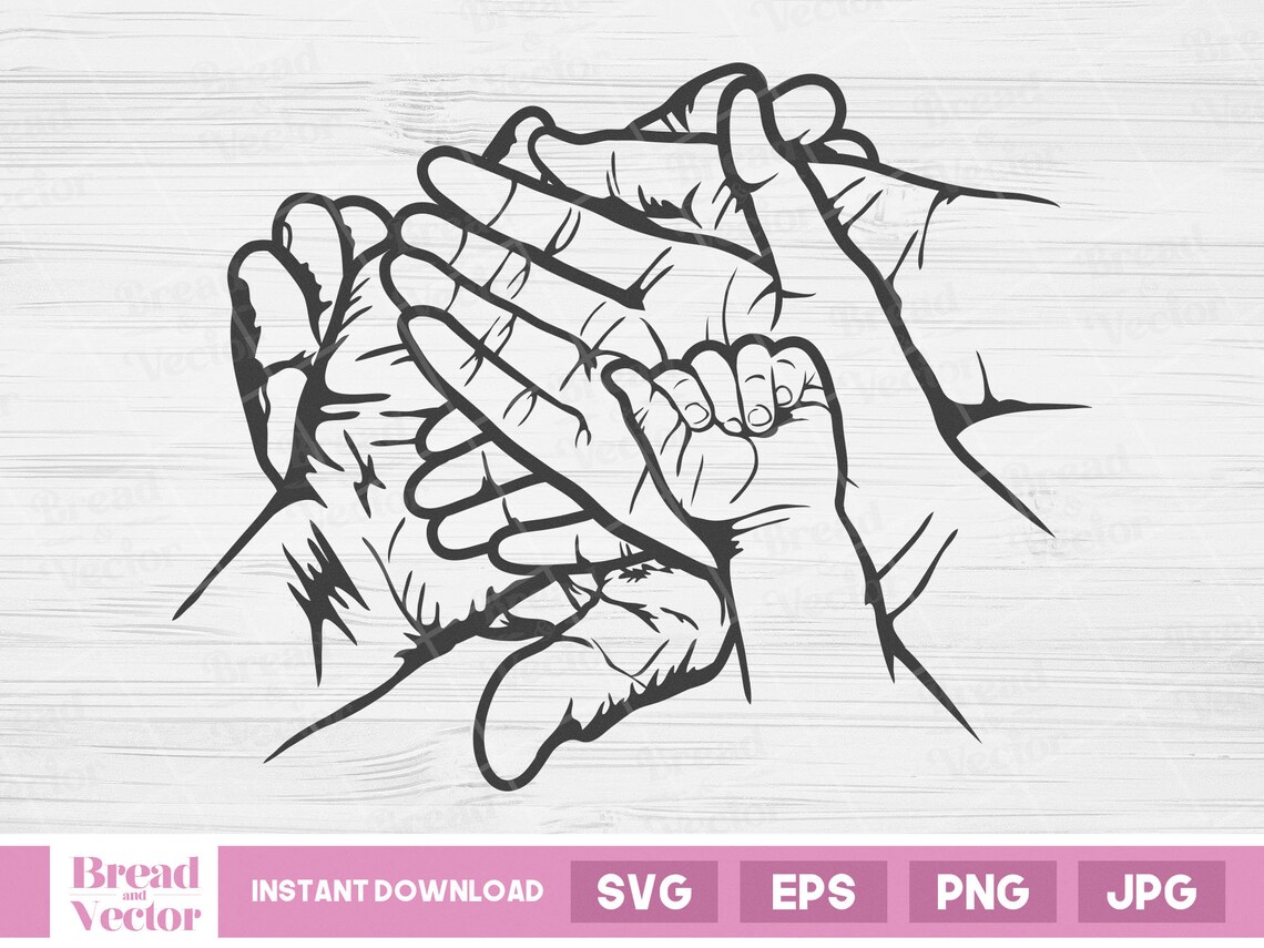 Family Hands Svg Grandparents Hands Svg Aunt Littly Baby - Etsy