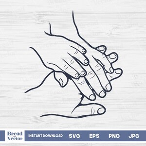 Family Hands Svg Family Hands Line Art Svg Mom Dad Kid Hands Line Art ...