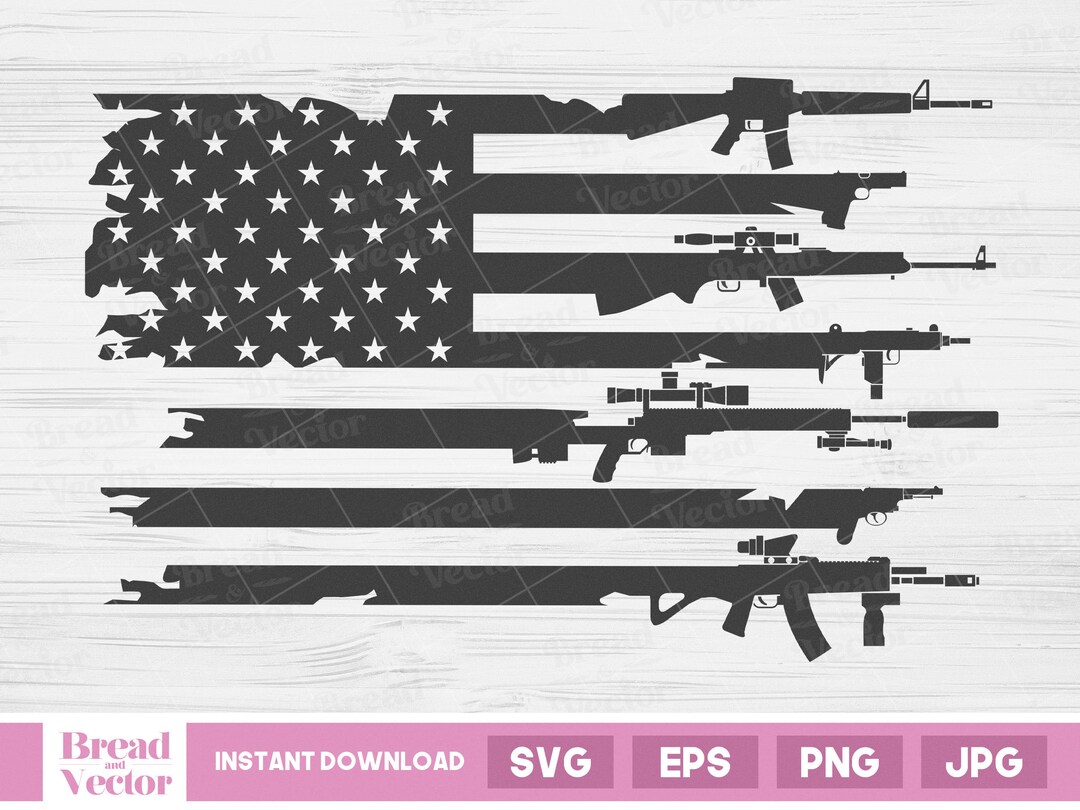 American Flag Guns Svg 4th of July Svg US Veteran Png 2nd - Etsy