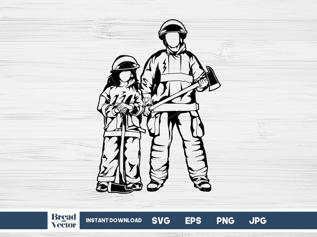 Fire Fighter Dad and Daughter Svg, Father Daughter Fire Fighter Tshirt ...
