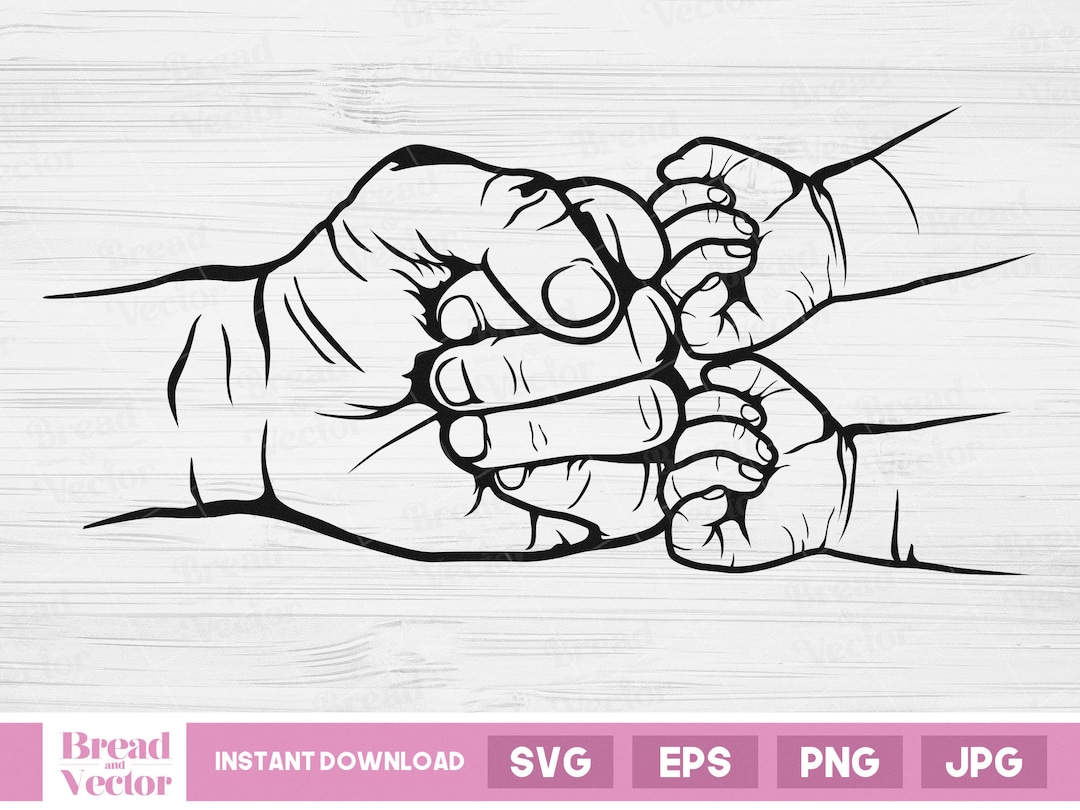 Vater und Kinder Fist Bump Svg Design Plotterdatei Vatertag Fist Bump Clipart Design Vater und ...