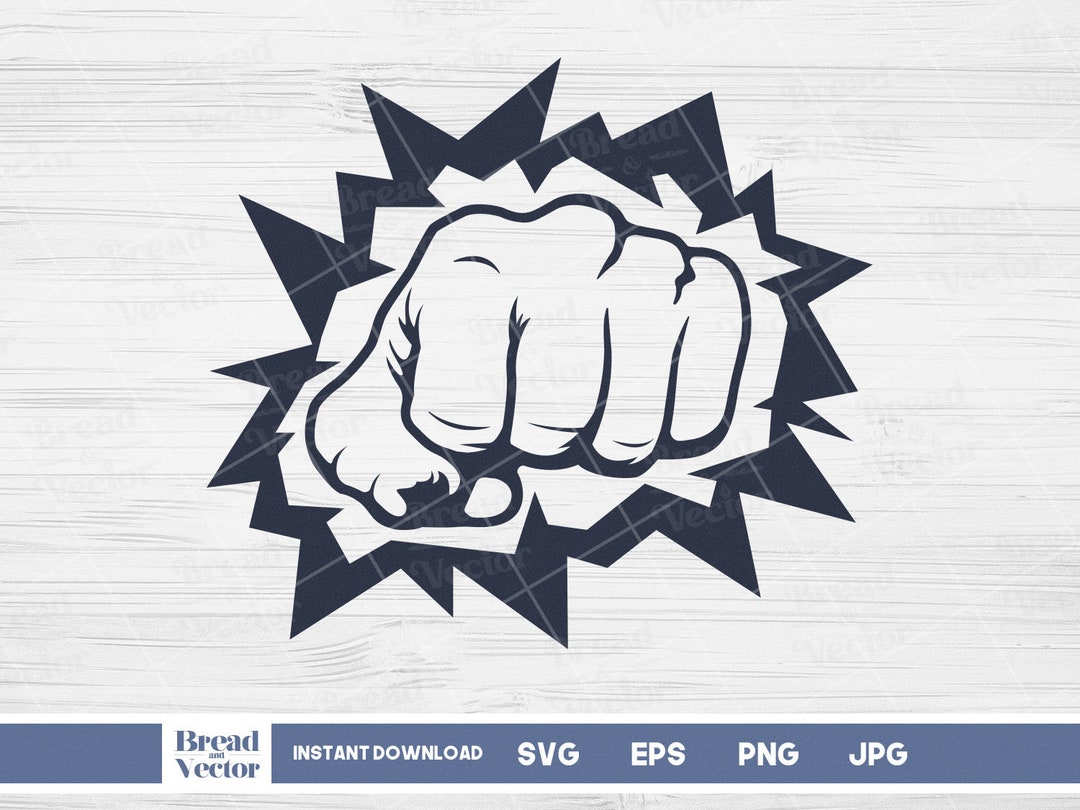 Smash Punch Fist Design Svg Cut File, Shattered Glass Punch Clipart ...