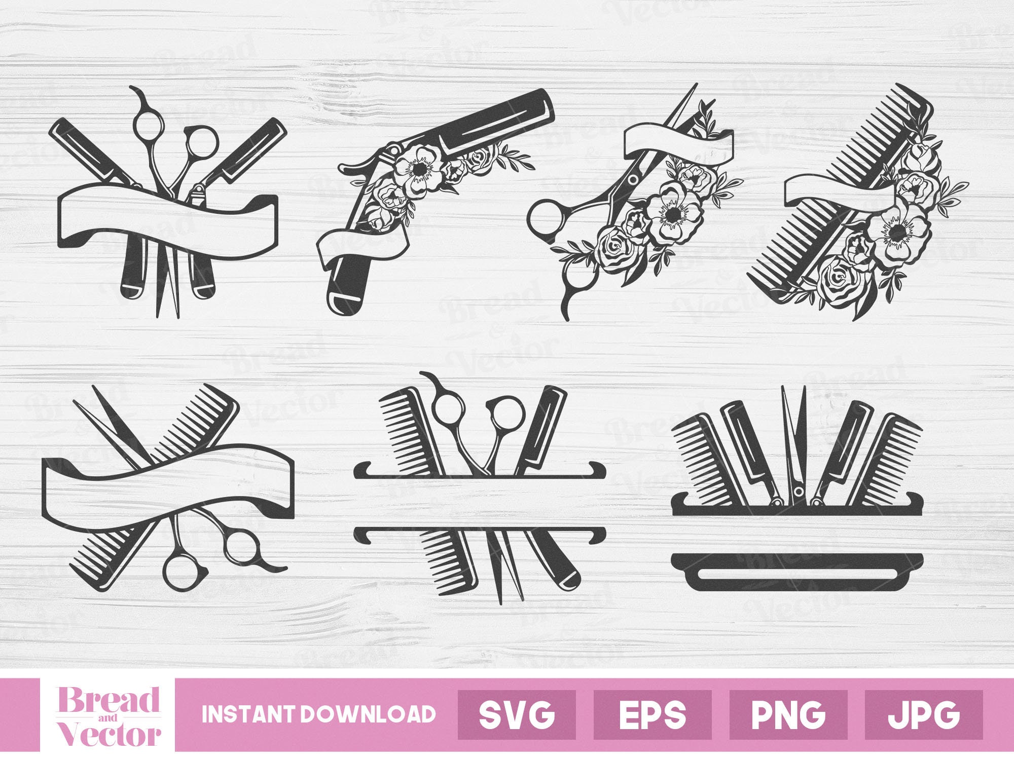 Hair Dresser Logo Design Bundle Svg Barbershop Logo Design - Etsy