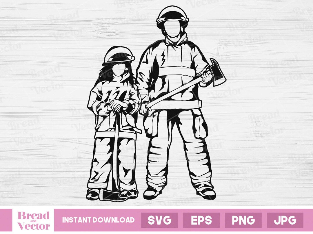 Fire Fighter Dad and Daughter Svg Father Daughter Fire Fighter Tshirt ...