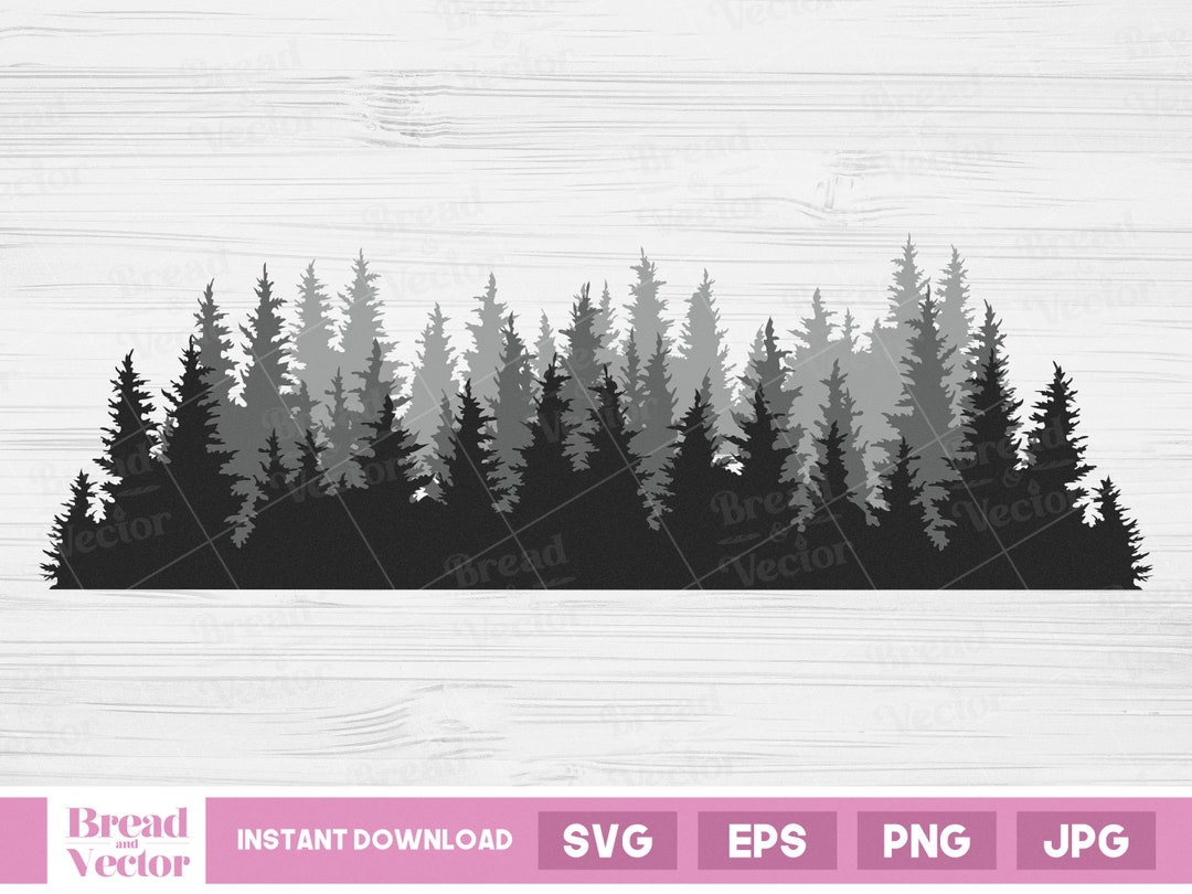 Tannenwald Baum Linie Silhouette Svg Tannenbäume in der - Etsy.de