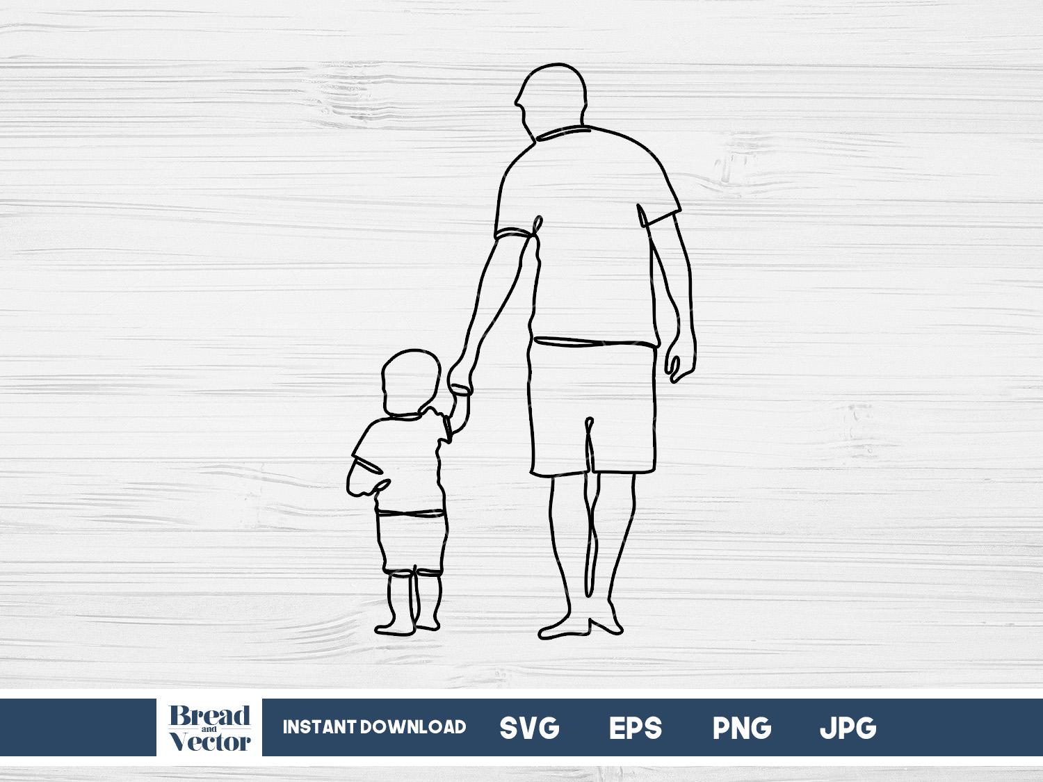 Father and Son Svg, Father and Son Line Art Svg, Father and Son Shirt ...