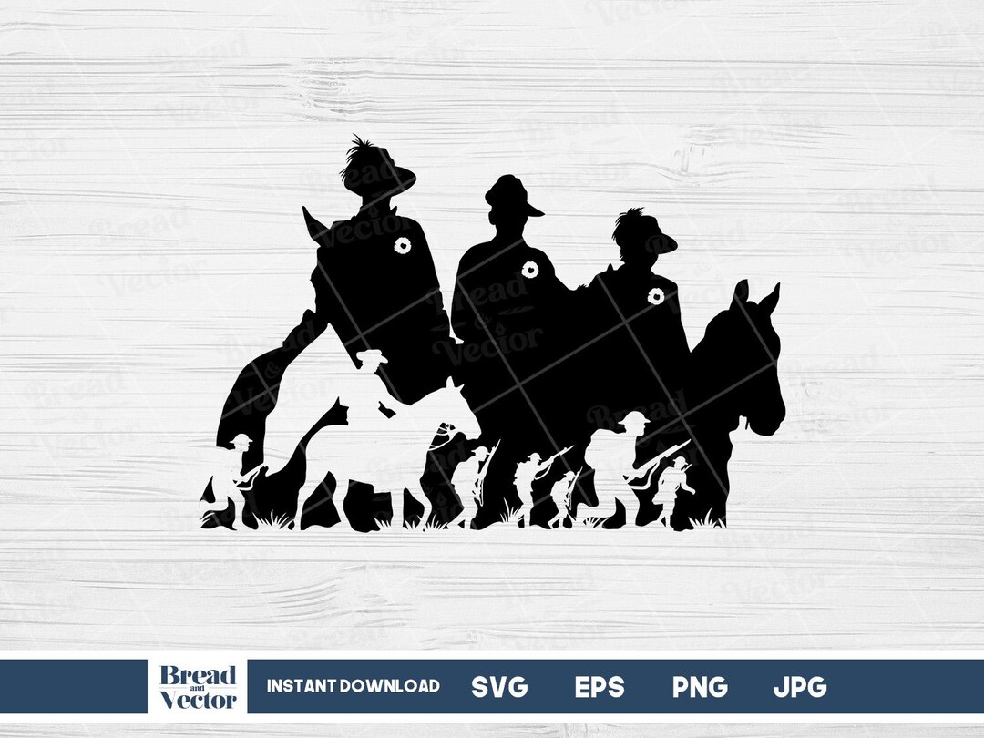 Anzac Day Horsemen SVG: Lest We Forget Poppy Design (digital Download ...