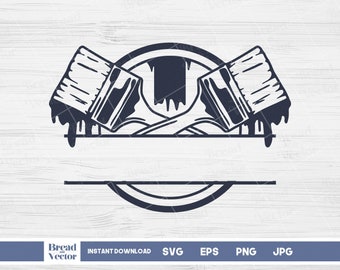 Dripping Paint Brush Layout With Name Placement Svg Dripping Paint and ...