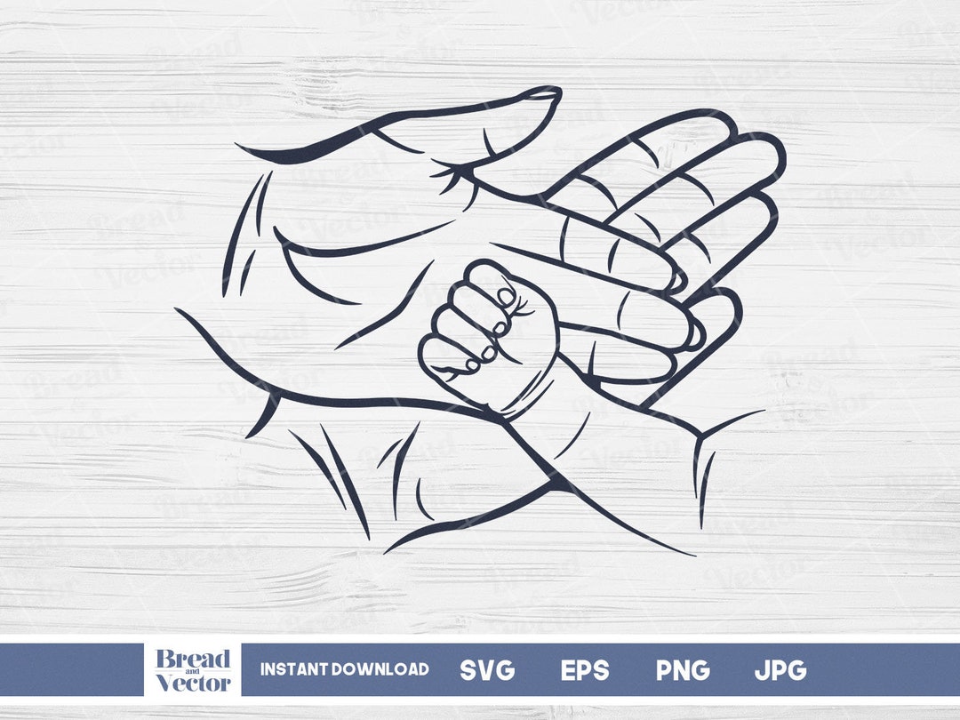 Family Hands Svg Mom Dad Baby Hands Svg Mother Father Child Hand Line ...