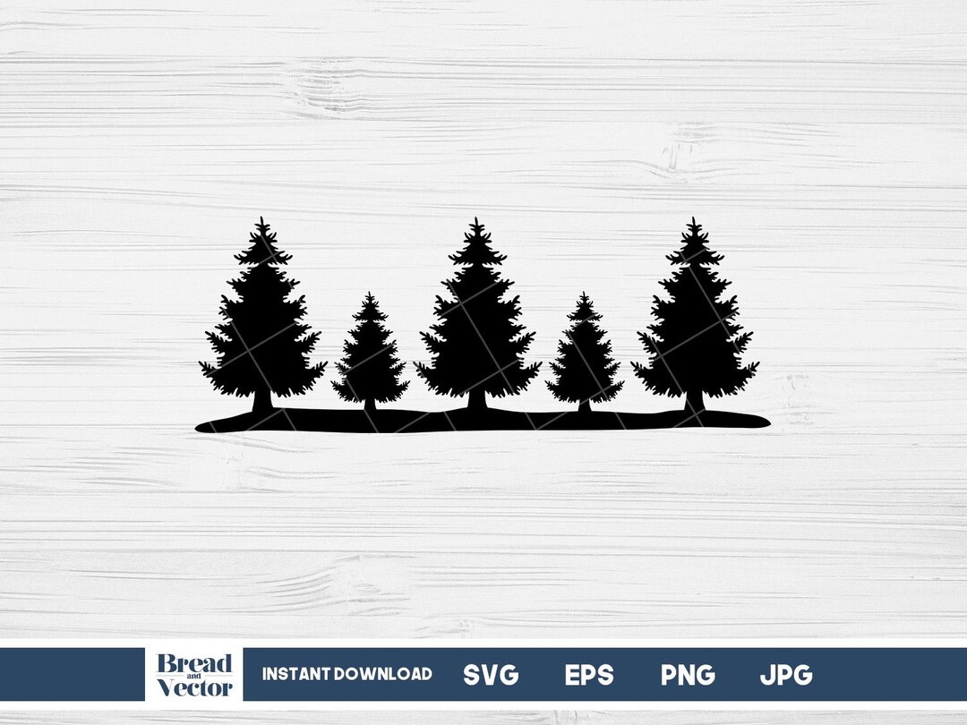 Fir Forest Trees Silhouette Svg, Fir Trees Line Svg, Forest Trees Svg ...