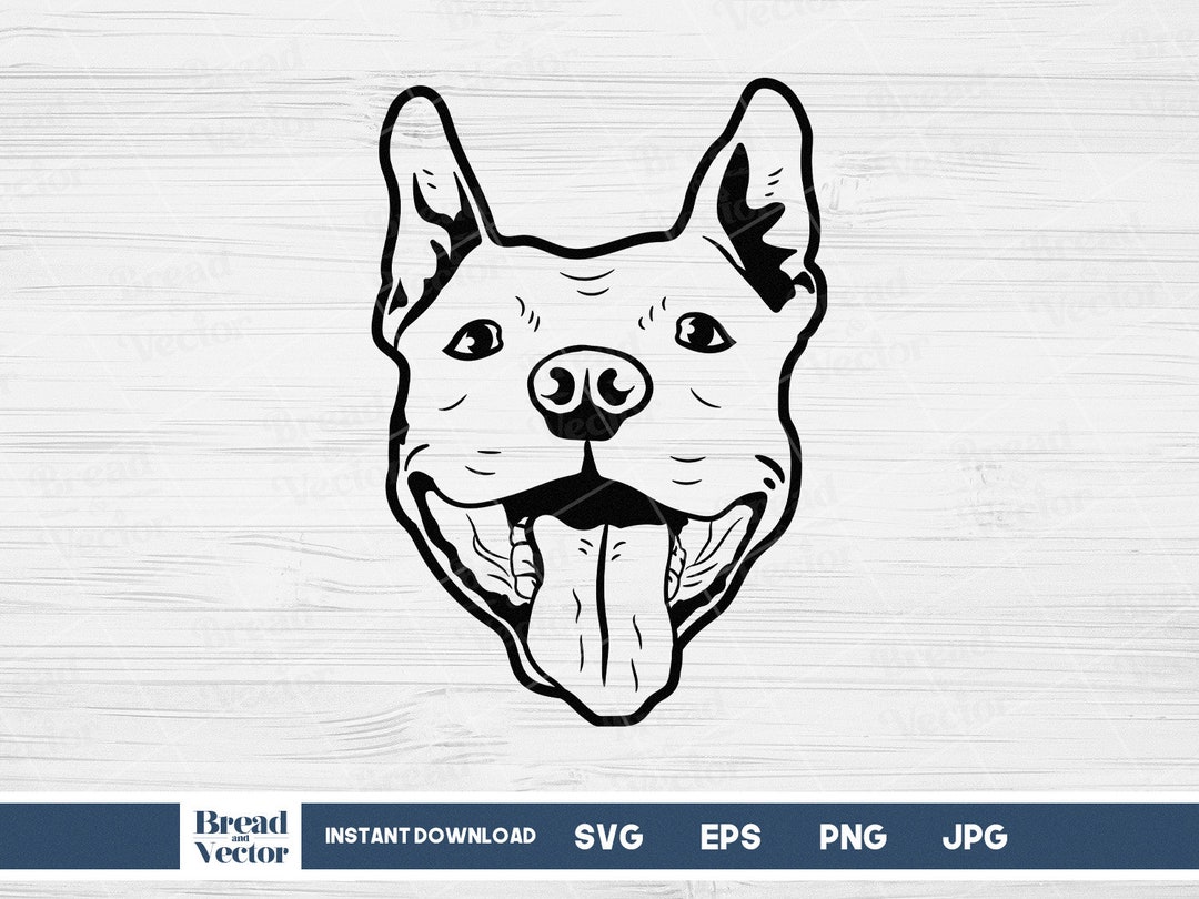 Pitbull Svg, Smiling Pitbull Svg, Pitbull Dog Face Svg, American Bully ...