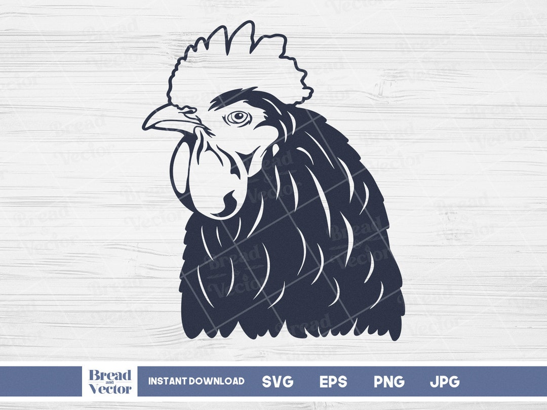 Rooster Chicken Head Clipart Design Svg Cut File for Cricut, Silhouette ...