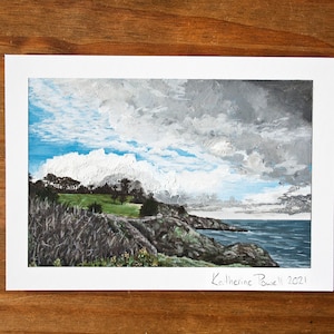 Original Devon Seascape, Acrylic Painting, Landscape Print, Small ...