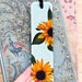 Sunflower Bookmark With Ribbon, Mint Green Floral Bookmark, Handmade ...