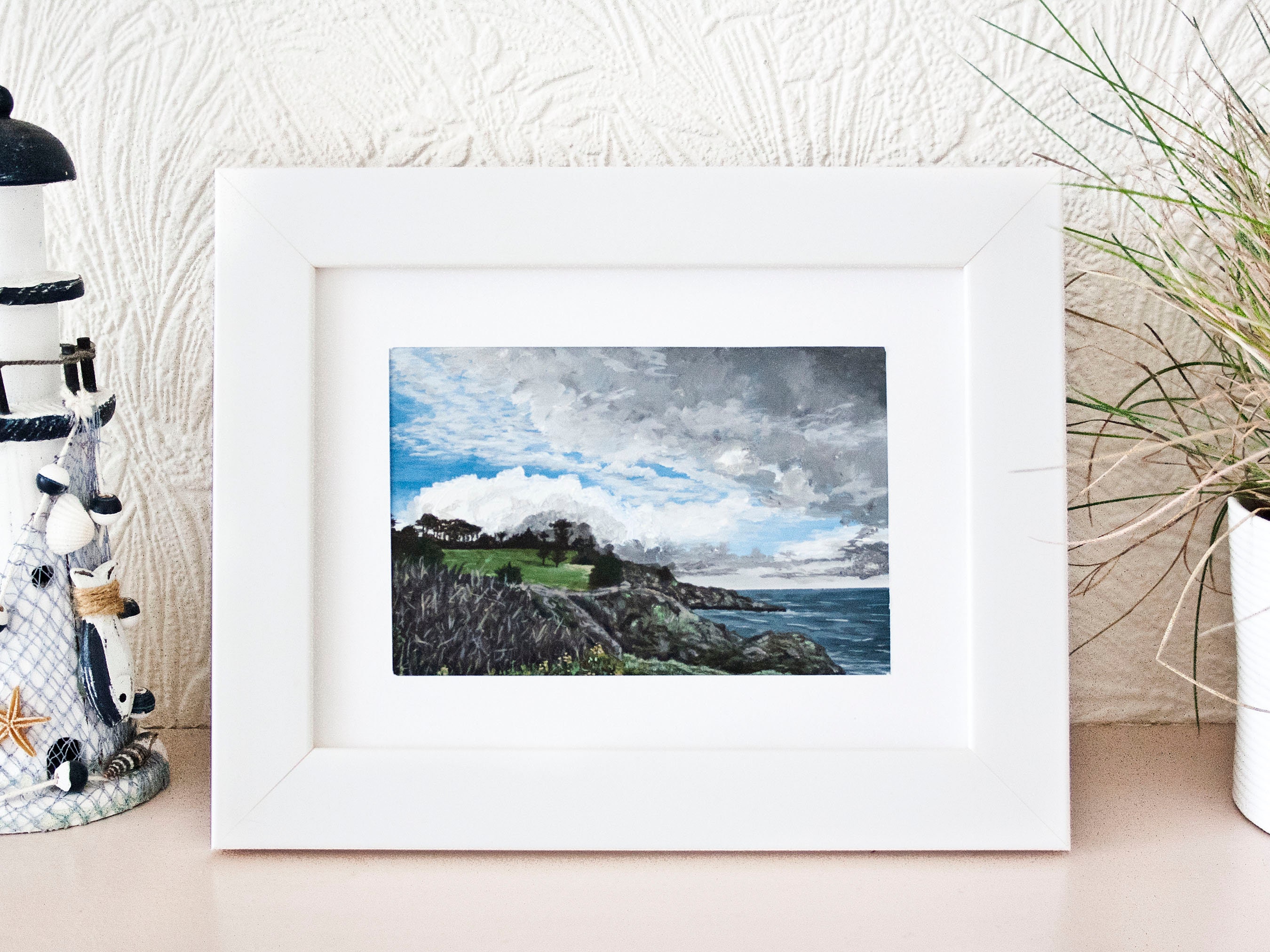 Original Devon Seascape, Acrylic Painting, Landscape Print, Small ...