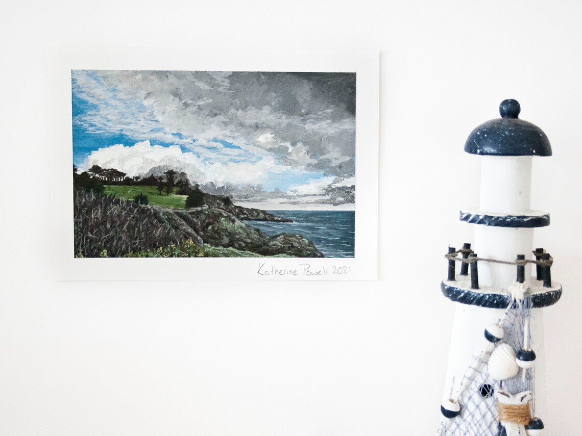 Original Devon Seascape, Acrylic Painting, Landscape Print, Small ...