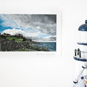 Original Devon Seascape, Acrylic Painting, Landscape Print, Small ...