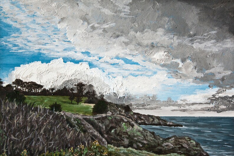 Original Devon Seascape, Acrylic Painting, Landscape Print, Small ...