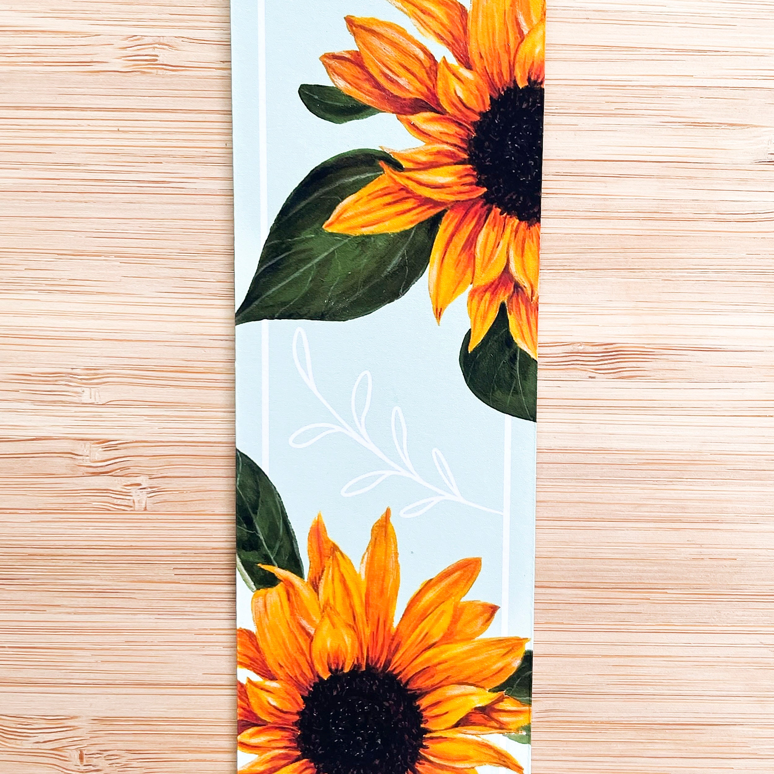 Sunflower Bookmark With Ribbon, Mint Green Floral Bookmark, Handmade ...