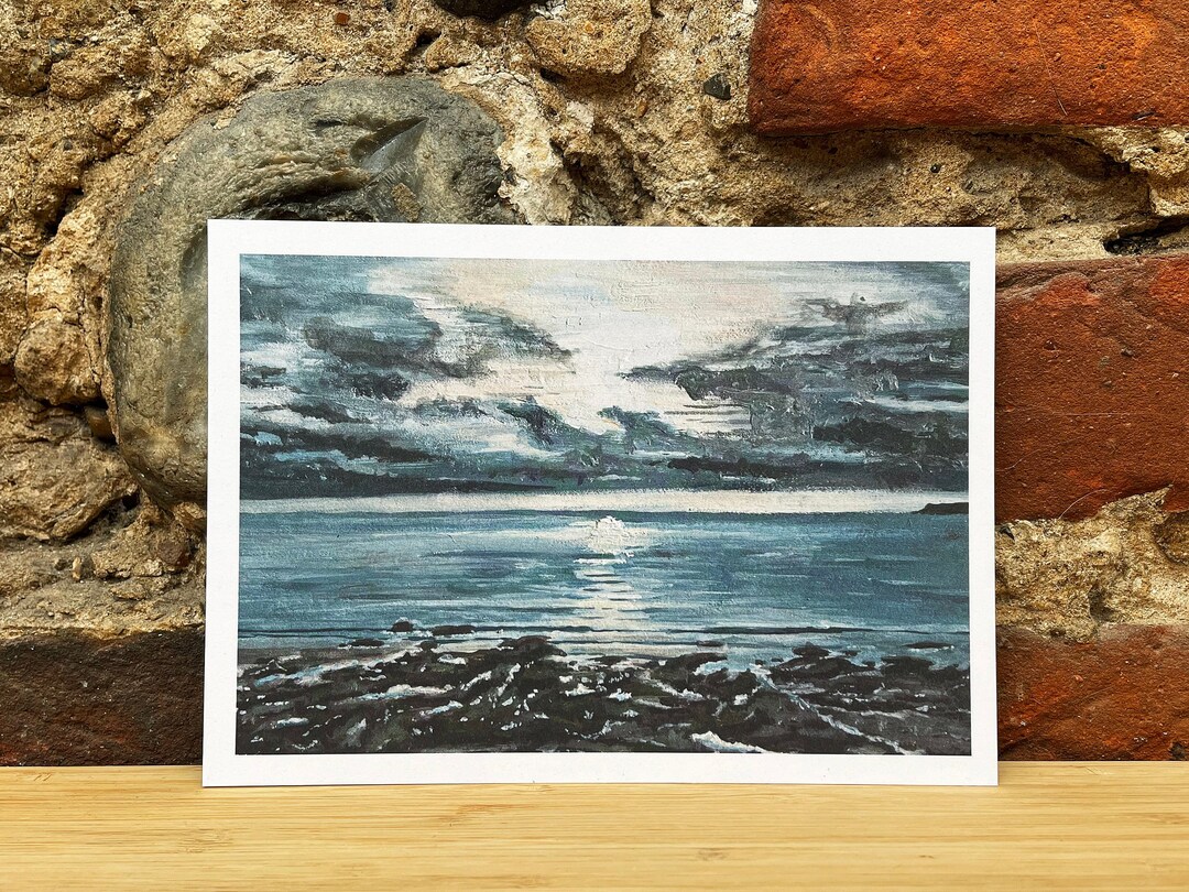 Devon Painting Print, Seascape Painting, Sunrise Wall Art, Ocean Print ...